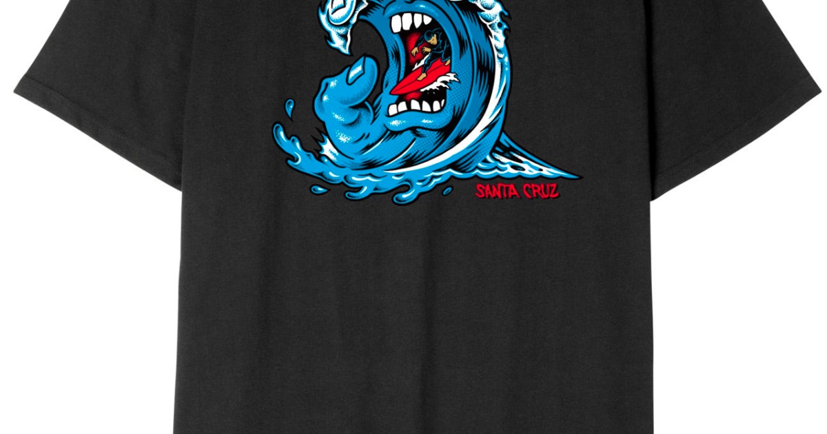 Santa Cruz Screaming Wave T-Shirt Black - Negozio online